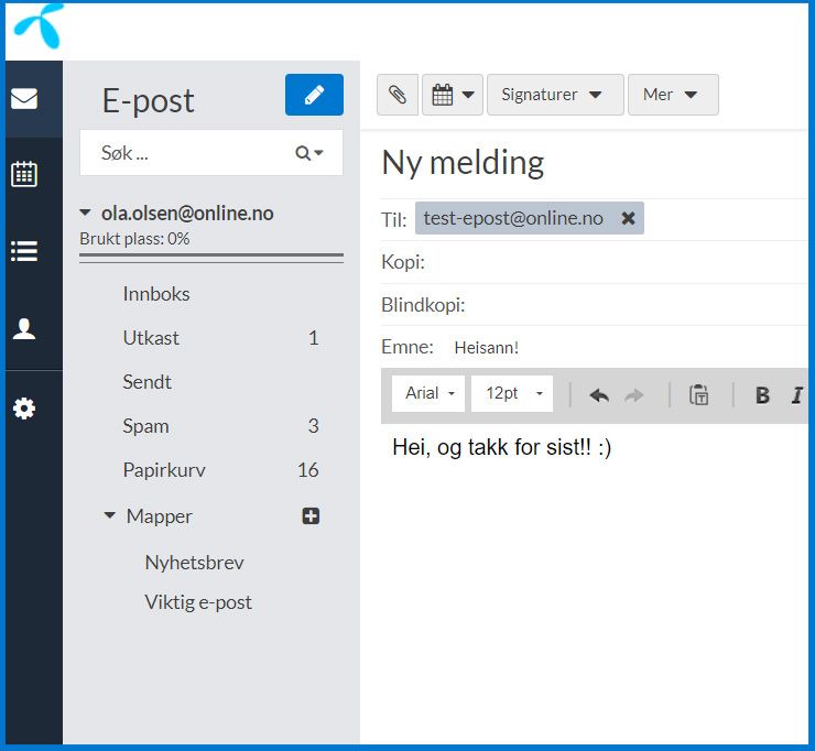 Webmail - Hjelp og veiledning til Online e-post | Telenor