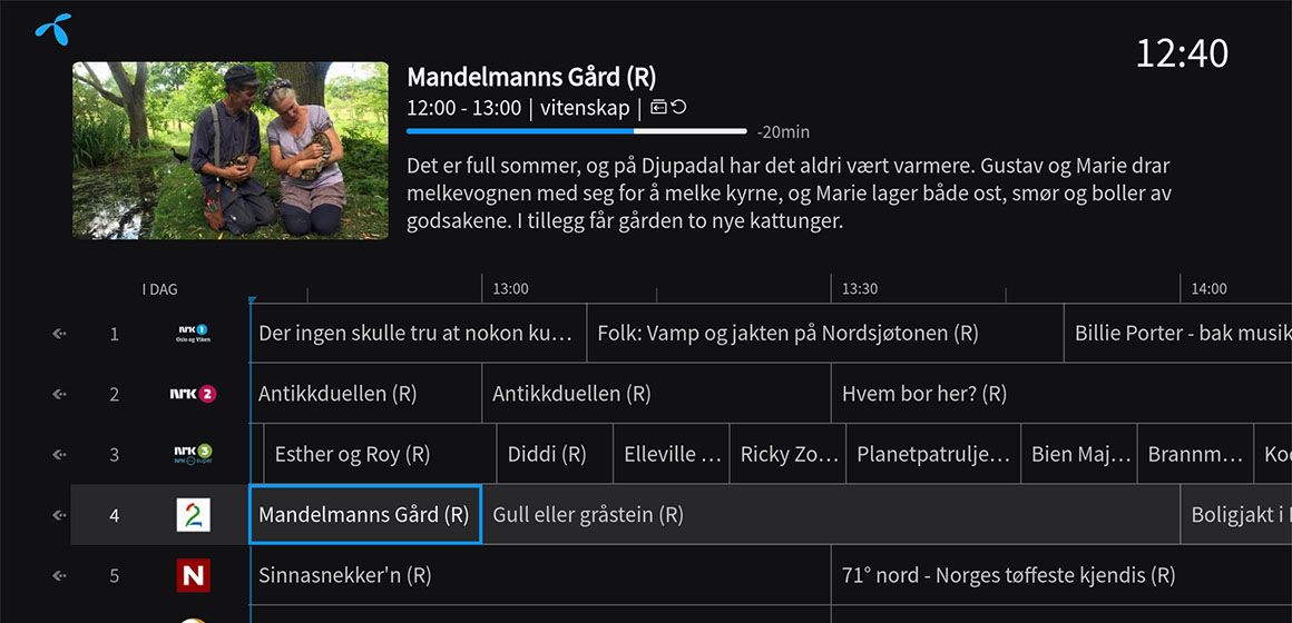 TV-guide - Slik fungerer TV-guide i T-We